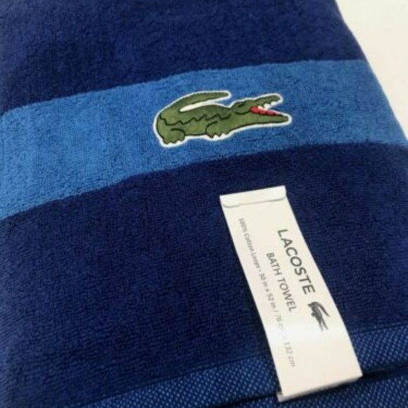 Lacoste | Bath | Lacoste Crocodile Logo Bath Beach Towel Blue New ...